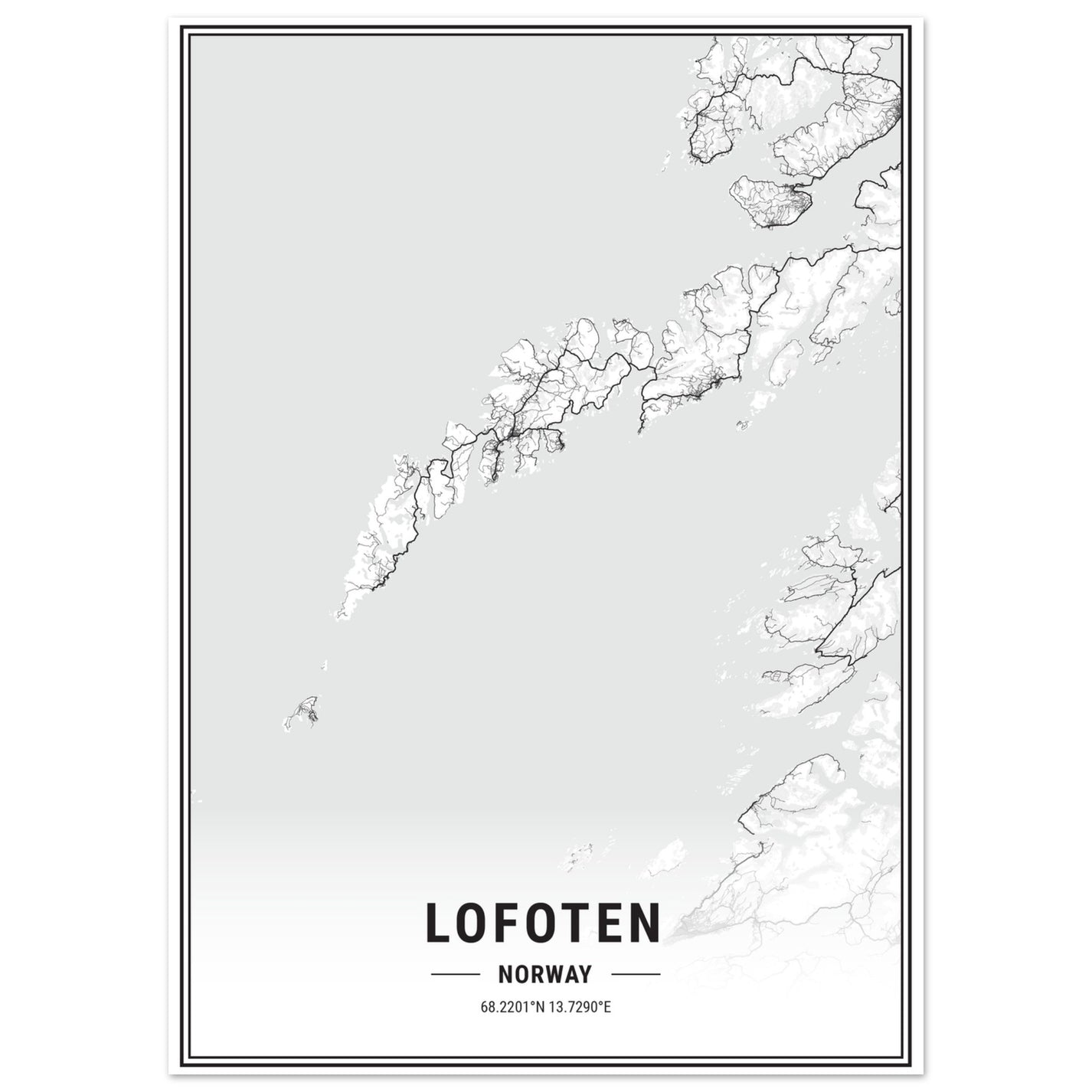Poster, Lofoten Island Map – The Lofoten Store